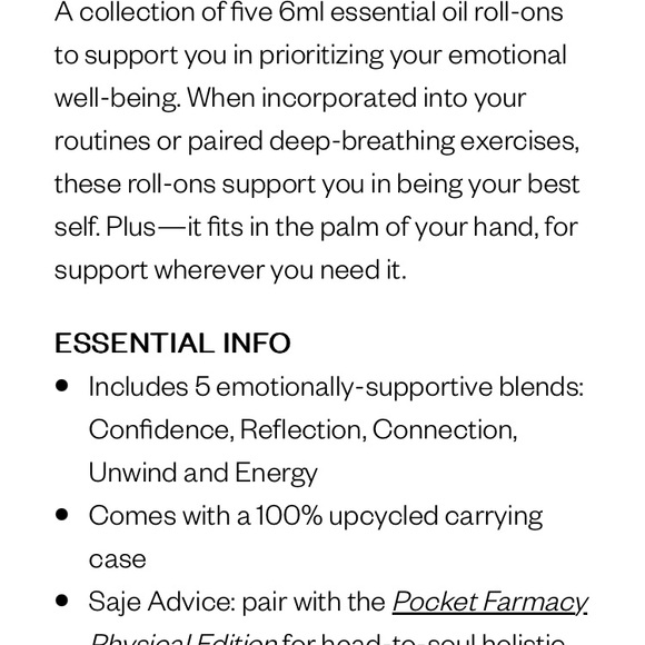 Saje | Bath & Body | Saje Essential Oils Rollins | Poshmark